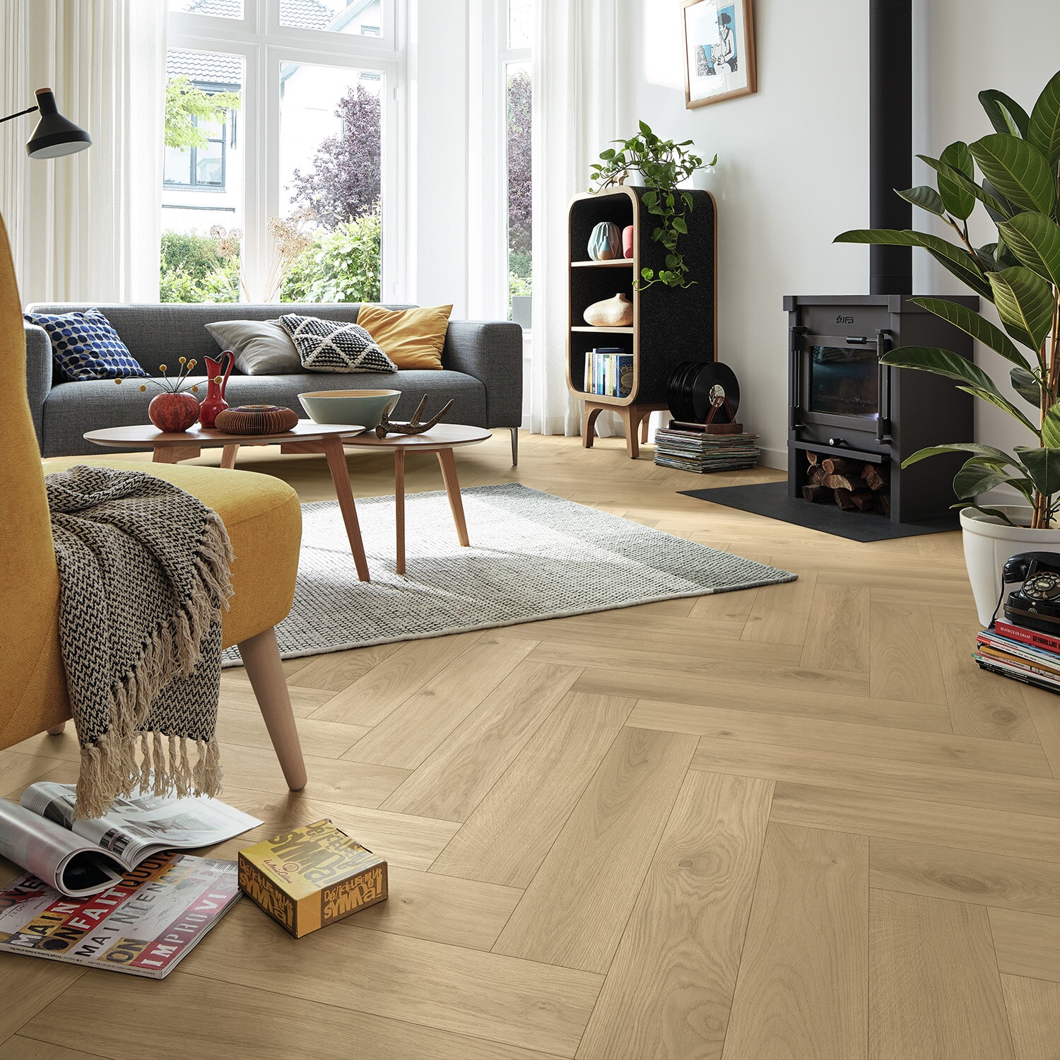 Fiskebensparkett Meister Authentic Cream Eik - Parketthuset